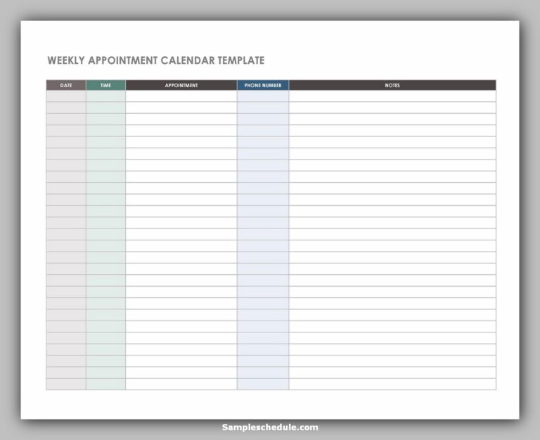 10 Best Appointment Schedule Template