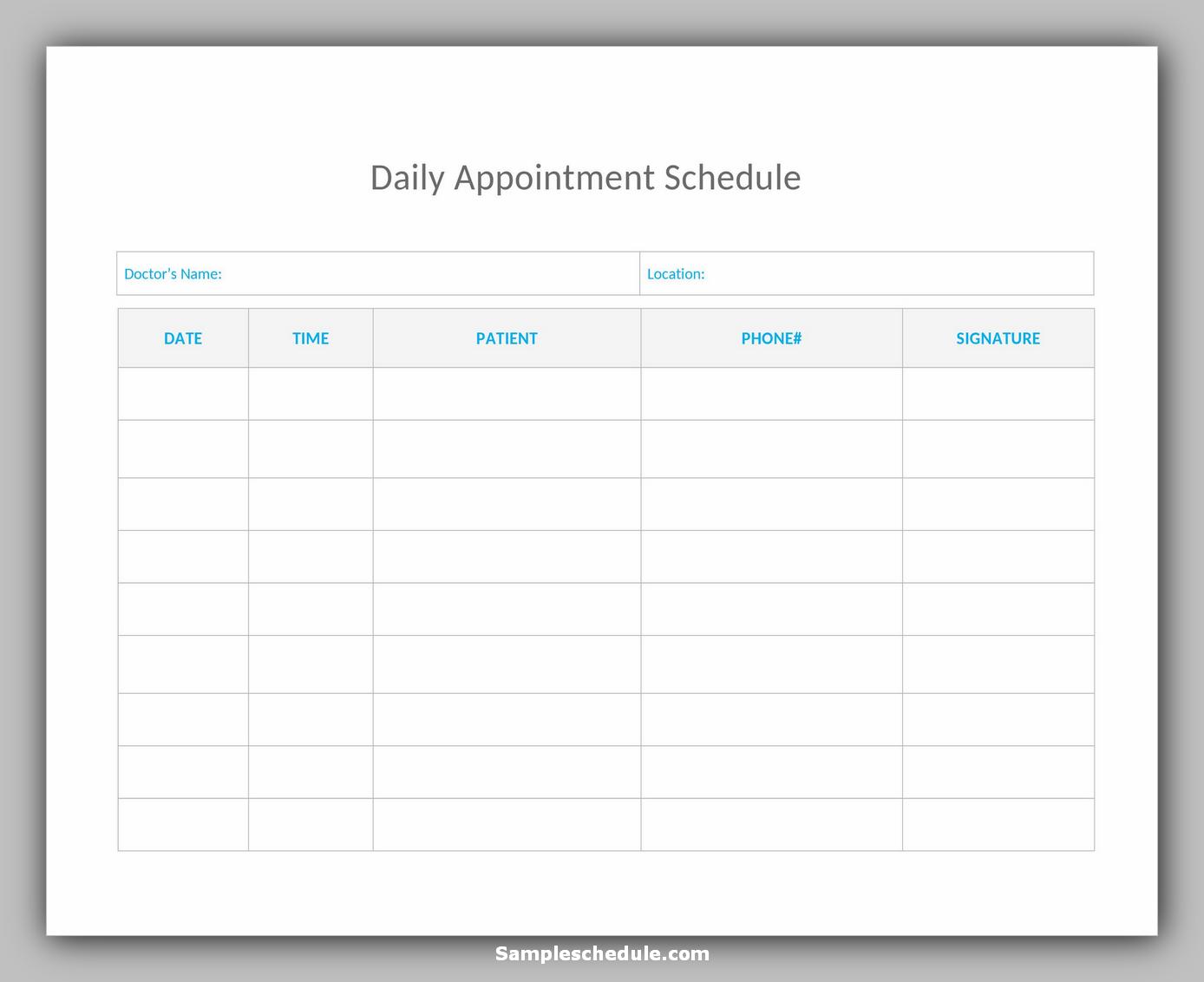 10 Best Appointment Schedule Template