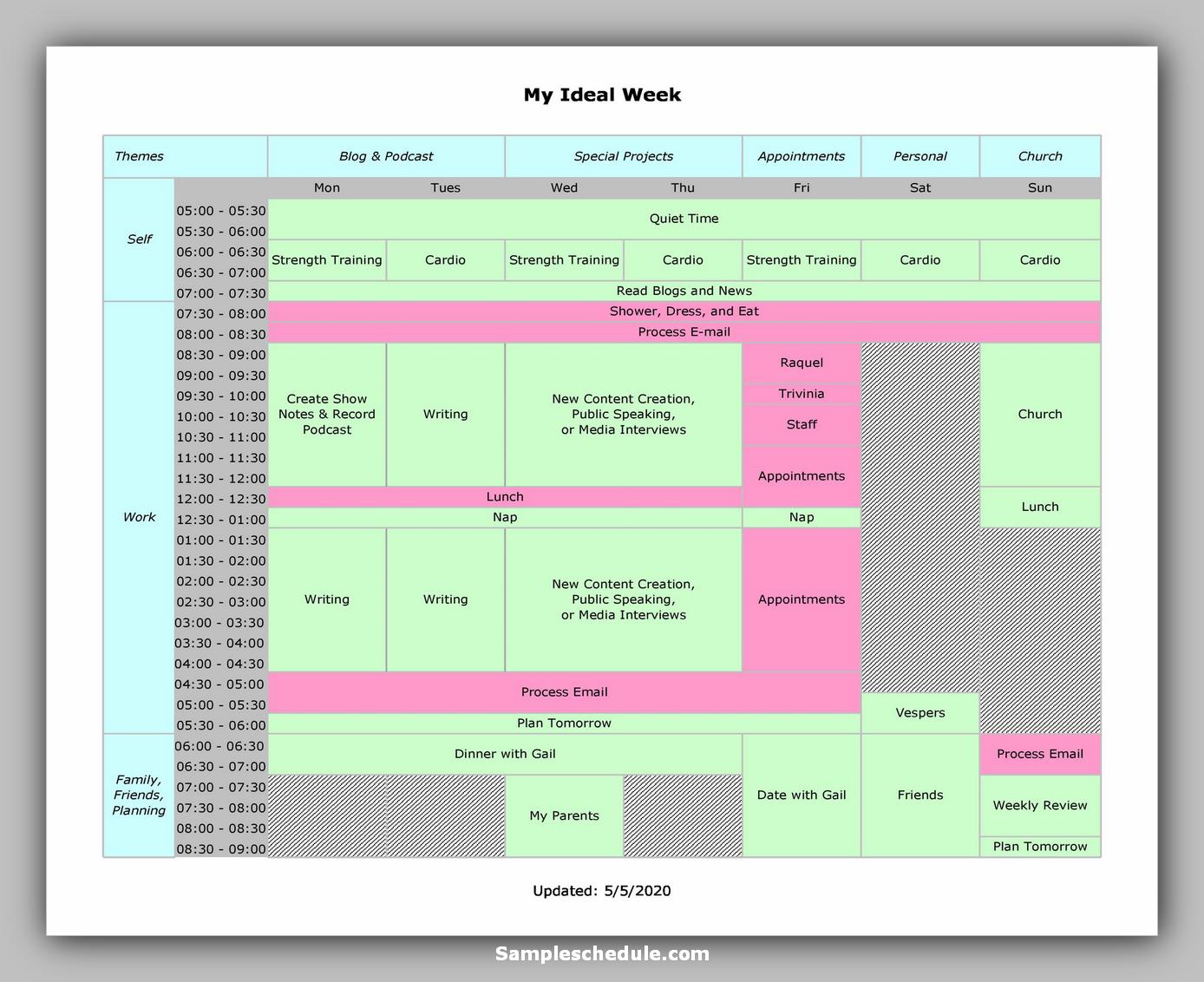 10 Best Appointment Schedule Template – sample schedule
