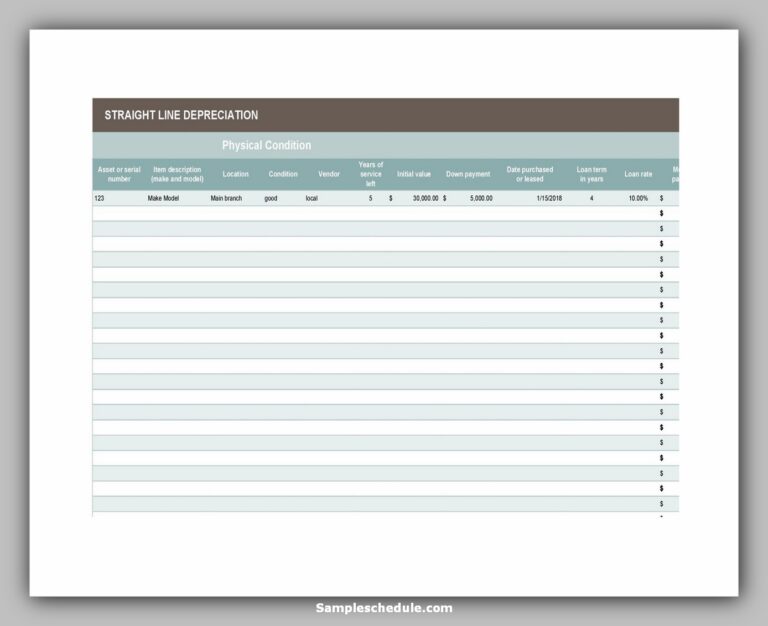 27+ Sample Depreciation Schedule – sample schedule
