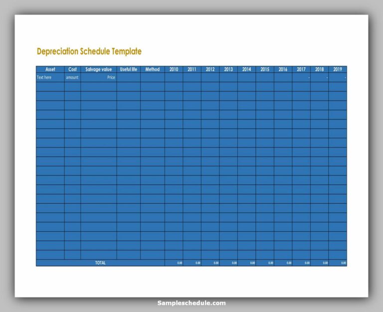27+ Sample Depreciation Schedule - sample schedule