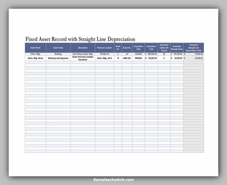 27+ Sample Depreciation Schedule - sample schedule