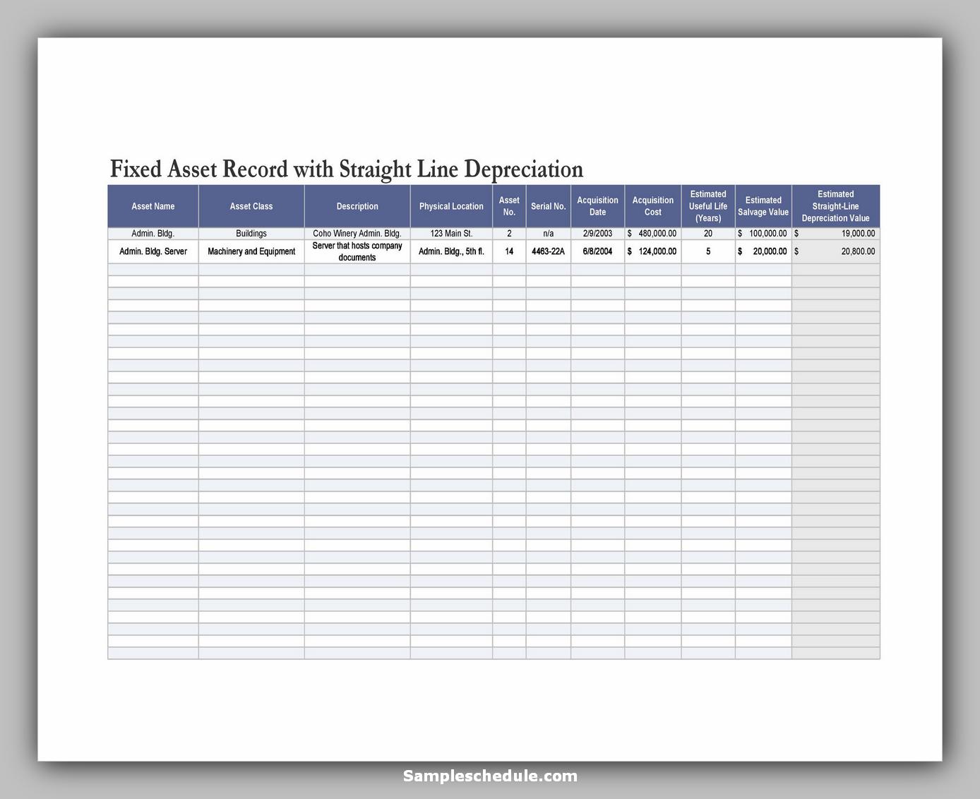 27+ Sample Depreciation Schedule - sample schedule
