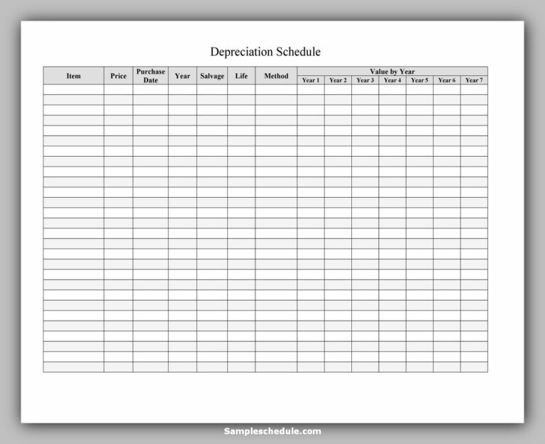 27+ Sample Depreciation Schedule - sample schedule