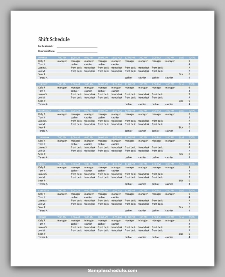20 DuPont Shift Schedule Free - sample schedule