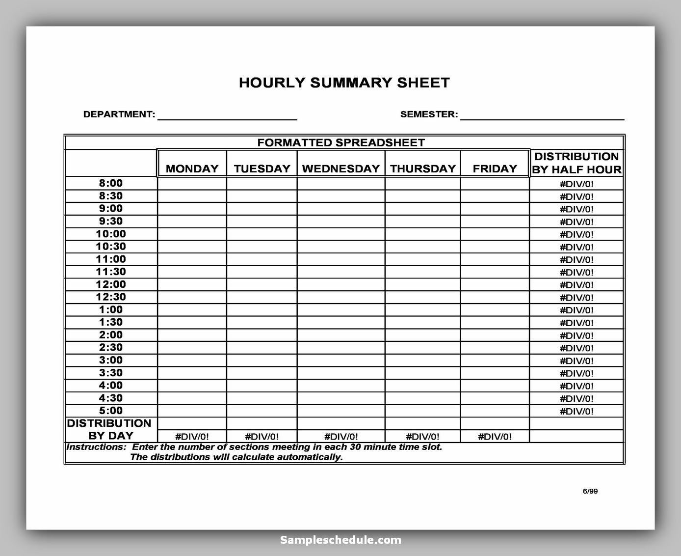 60+ Best Practices Hourly Schedule Template Excel & Word - sample schedule