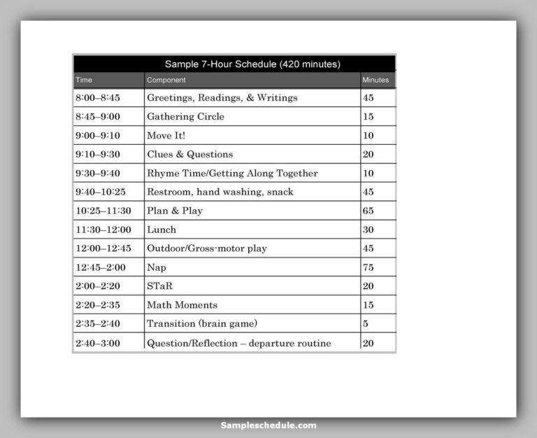 60+ Best Practices Hourly Schedule Template Excel & Word – sample schedule