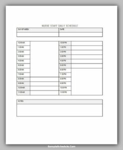 9+ Nurse Schedule Template & Example