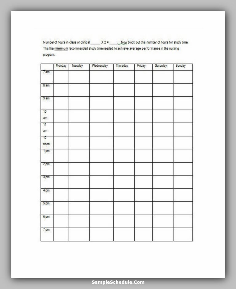 9+ Nurse Schedule Template & Example
