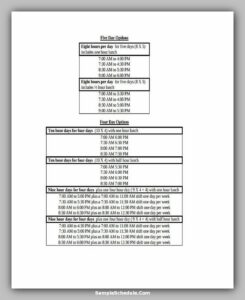 9+ Nurse Schedule Template & Example – sample schedule