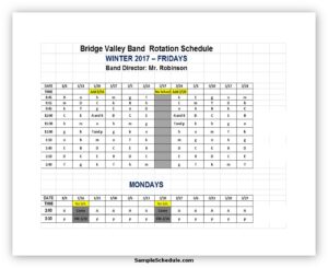 51 Free Rotation Schedule Template - sample schedule