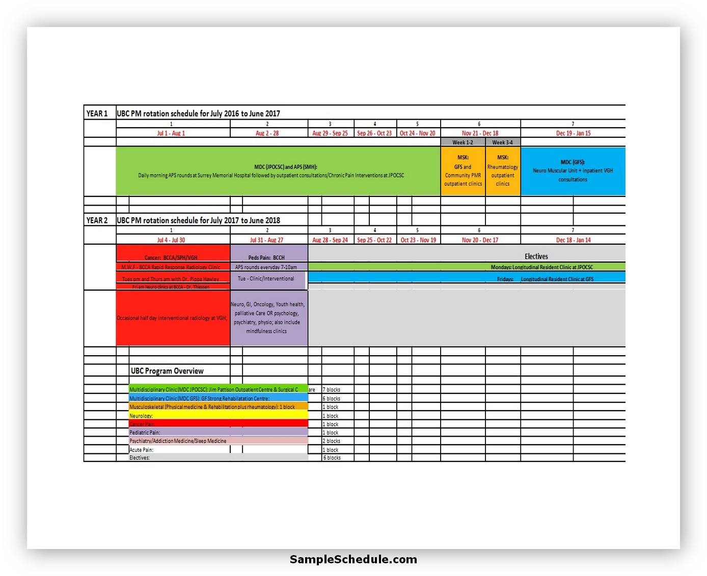 51 Free Rotation Schedule Template Sample Schedule