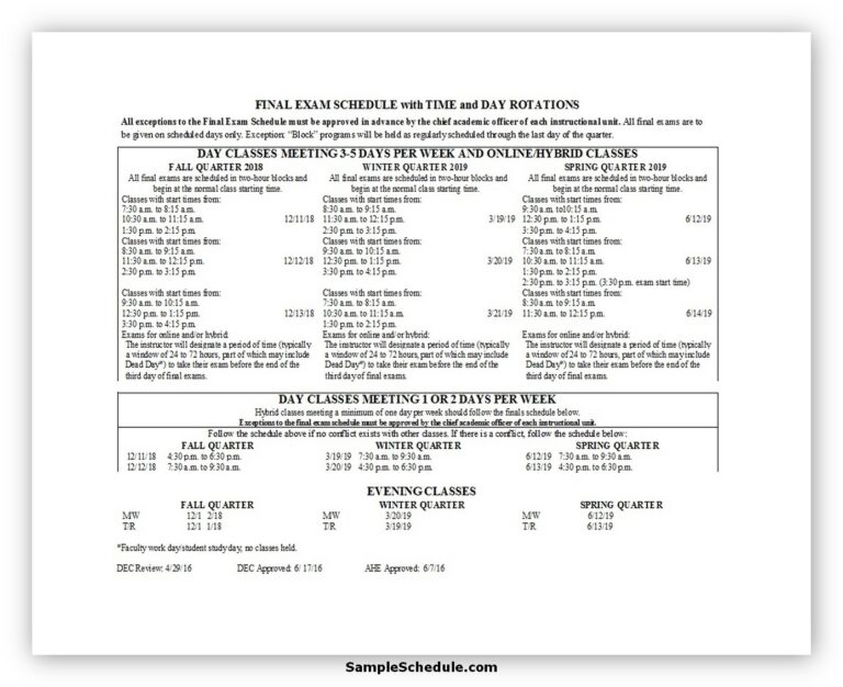 51 Free Rotation Schedule Template - sample schedule