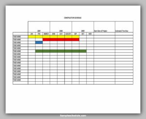 18 Construction Work Schedule Template – sample schedule