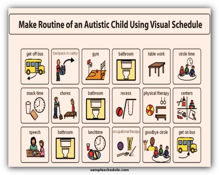3+ Interesting Visual Schedule for Autism - sample schedule