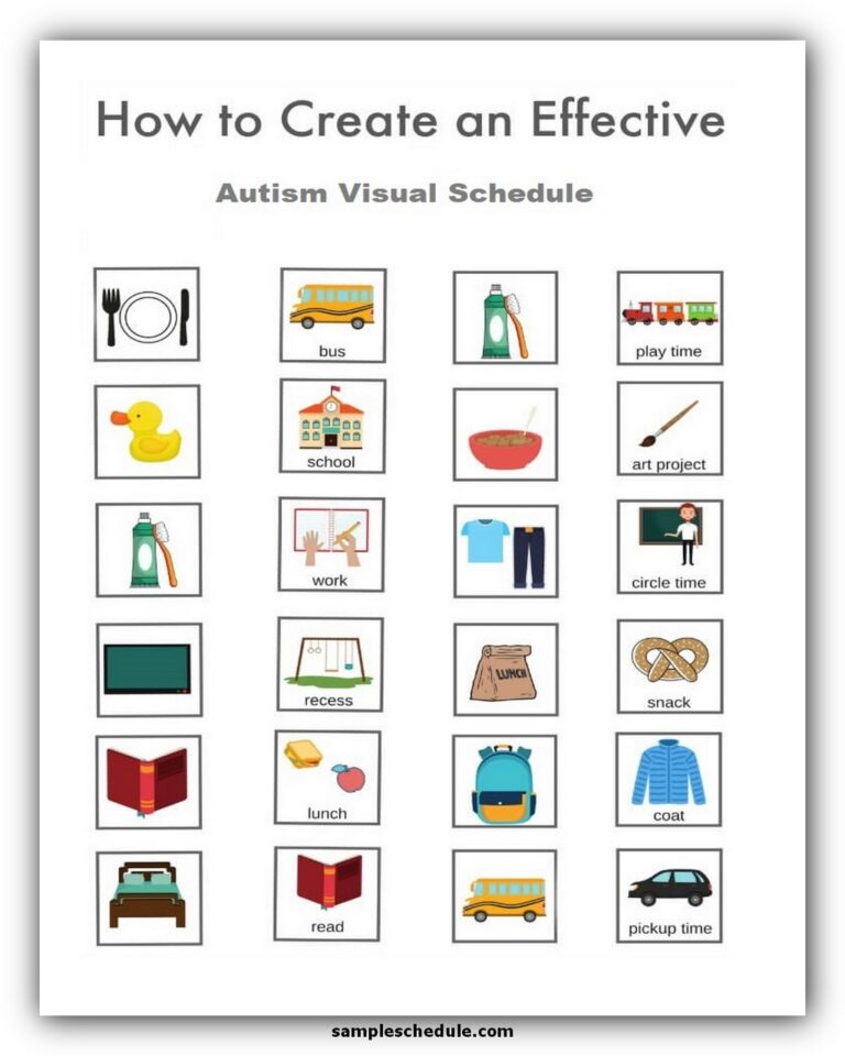 3+ Interesting Visual Schedule for Autism - sample schedule