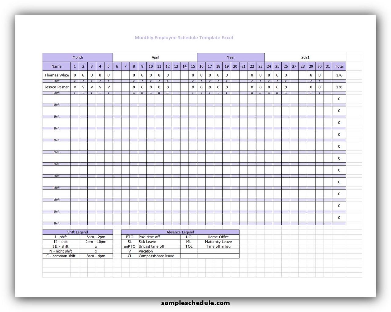 Staff Roster Template