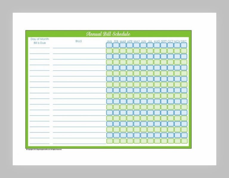 13+ Free Bill Payment Schedule Template Excel - sample schedule