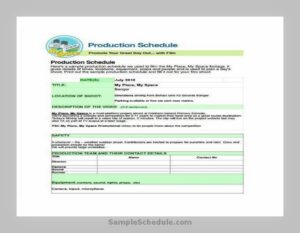 8+ Free Film Production Schedule Example & Template - sample schedule