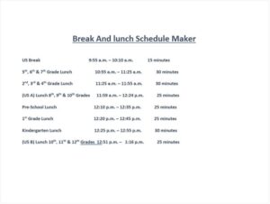 15+ Useful Lunch Schedule Template To Make A Discipline and Healthy ...