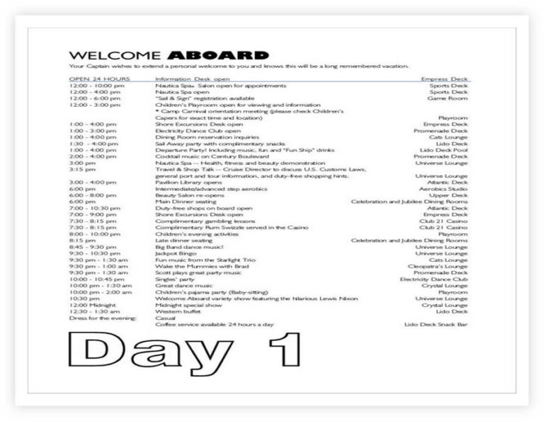 20+ Best Activity Schedule Templates (PDF, Word, Excel) - sample schedule