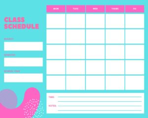 10+ Amazing Class Schedule Template Word – sample schedule