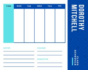 10+ Amazing Class Schedule Template Word – sample schedule