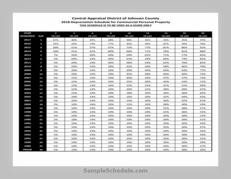 25+ Depreciation Schedule Template Excel Free to Use - sample schedule