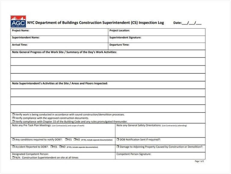 10+ Free Construction Daily Log Template - sample schedule