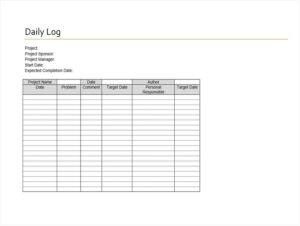 17+ Daily Log Template FREE - sample schedule