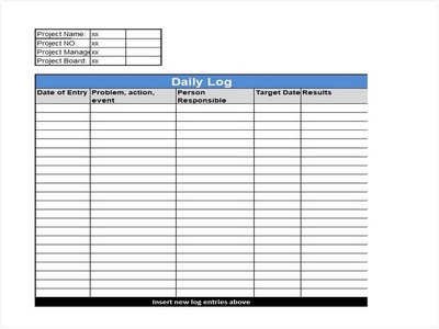 17+ Daily Log Template FREE - sample schedule