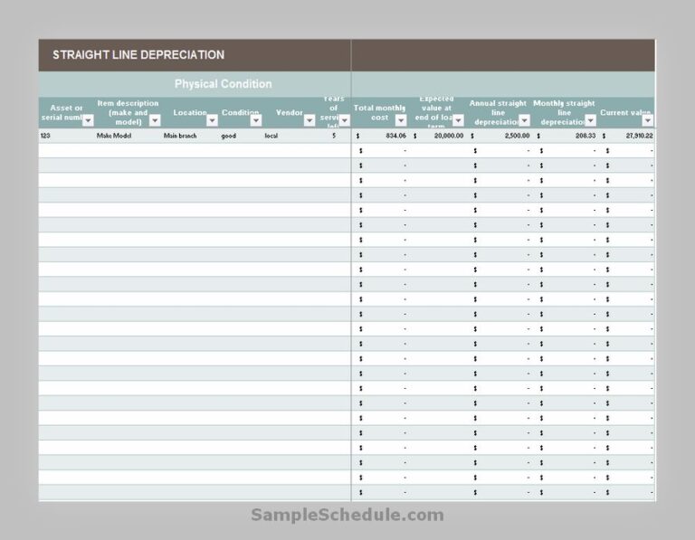 25+ Depreciation Schedule Template Excel Free to Use – sample schedule