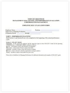 20 Best Examples of Employee Self Evaluation - sample schedule