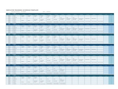 6+ Employee Training Schedule Template Excel Free - sample schedule