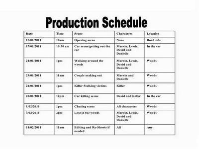 8+ Free Film Production Schedule Example & Template - sample schedule
