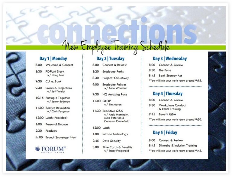 10+ Powerful Training Schedule For Employees - sample schedule