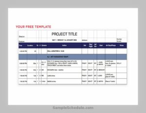 8+ Free Film Production Schedule Example & Template – sample schedule