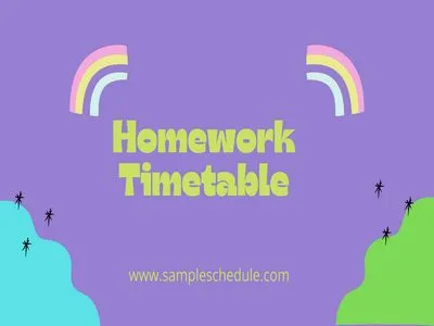 31+ Amazing Homework Timetable Template - sample schedule