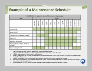 9+ Best Landscape Maintenance Schedule Template – sample schedule