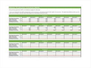 10+ Master Production Schedule Template Excel - sample schedule