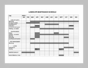 9+ Best Landscape Maintenance Schedule Template - sample schedule