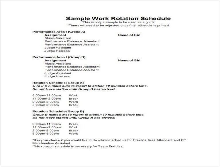 13+ Outstanding On Call Rotation Schedule Template - sample schedule