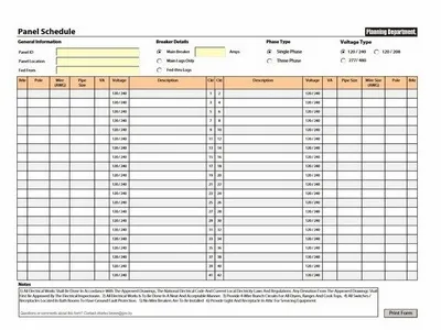 25+ Free Panel Schedule Template Excel - sample schedule