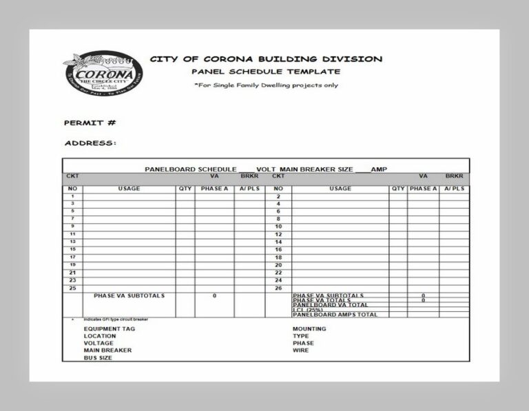 25+ Free Panel Schedule Template Excel – sample schedule