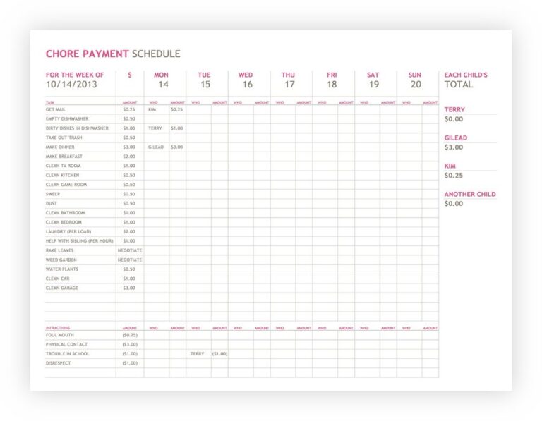 55+ Simple Payment Schedule Template (Word, Excel) - sample schedule