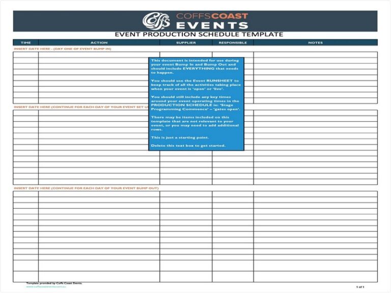 40+ Excellent Production Schedule Template Excel Free - sample schedule