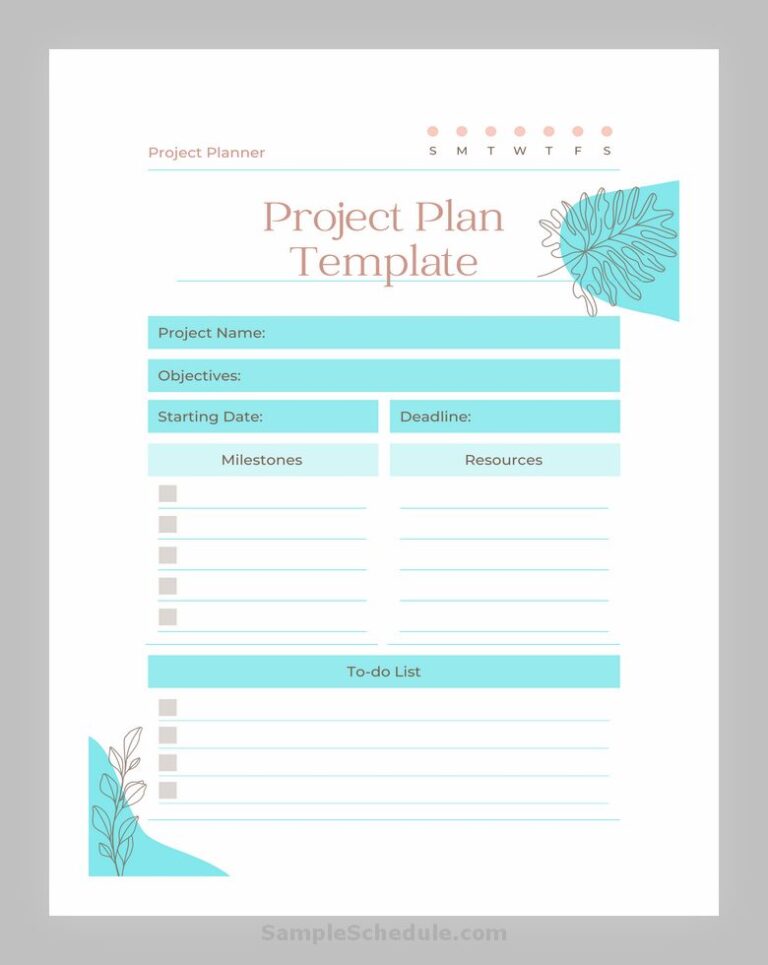 53 Free Project Plan Template [PDF, Excel, Word,] – sample schedule