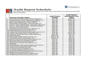 16+ Excellent Audit Schedule Template - sample schedule