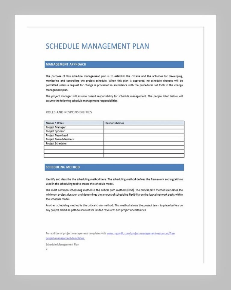 10+ Free Schedule Management Plan Template - sample schedule 10+ Free Schedule Management Plan Template - sample schedule