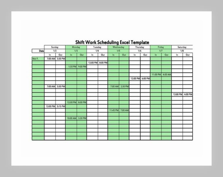 Shift Rotation Schedule Template 8 Free Sample Schedule